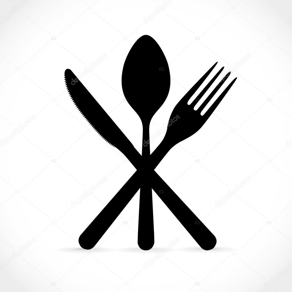 Tenedor Cruzado Sobre Cuchillo Y Cuchara Vector Gráfico Vectorial