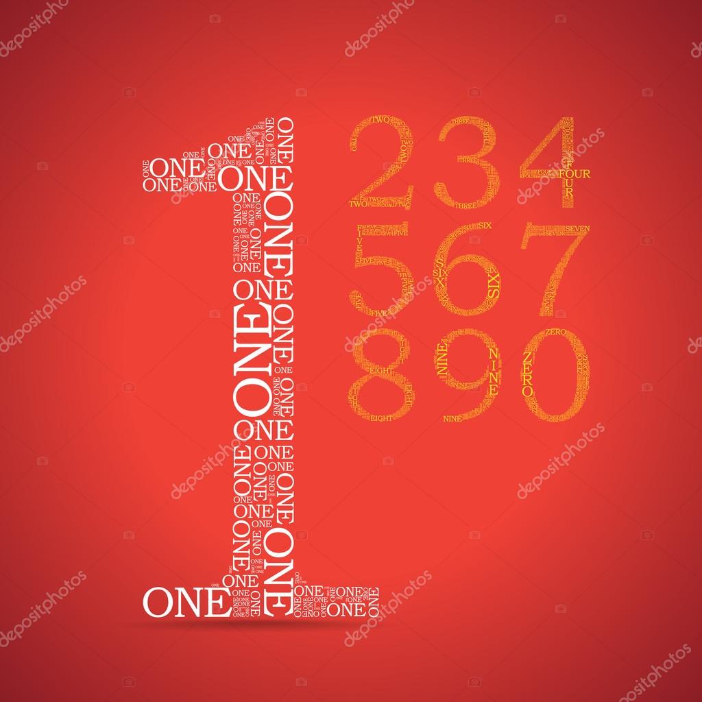 Number one created from text Stock Vector Image by ©i3alda #53685879