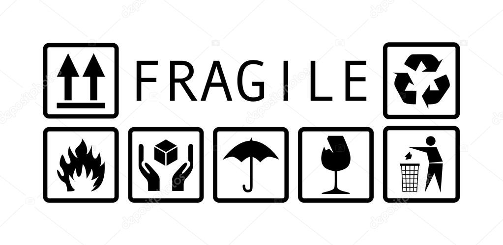 símbolos frágil — Vetor de Stock © i3alda #53686733