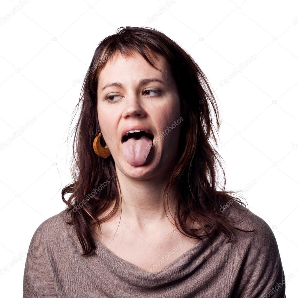 Lady Sticking Tongue Out