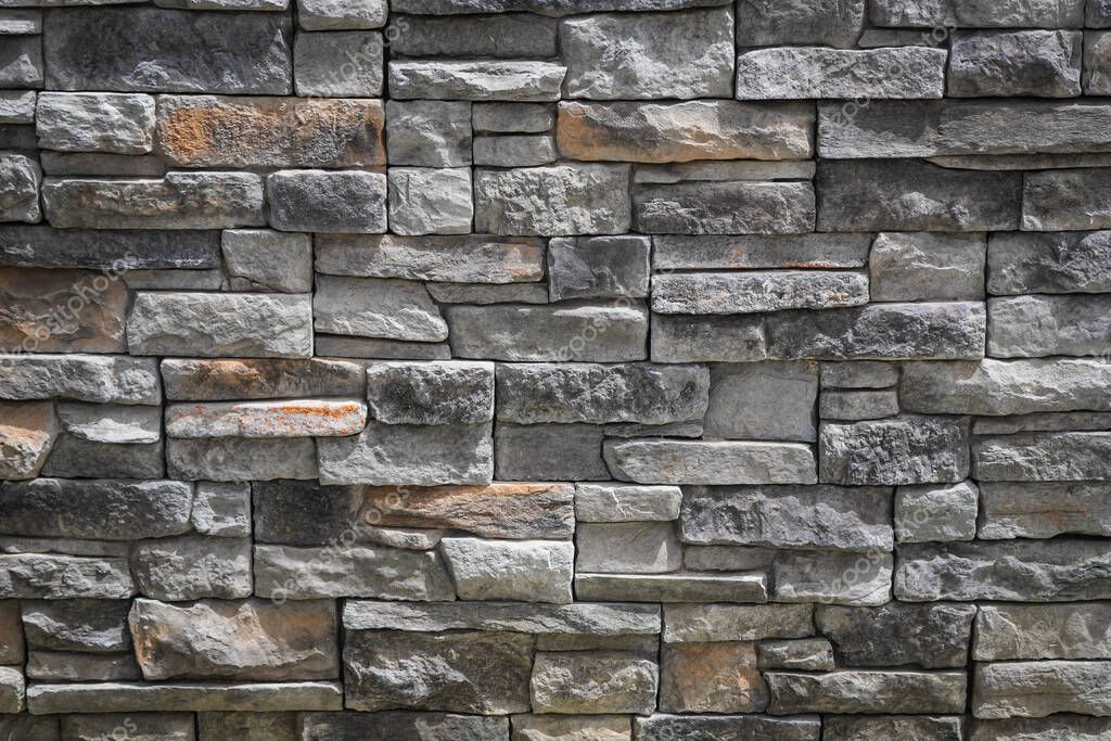 Fondo Pared Piedra Gris Hecha Con Bloques Patrón Textura Pared — Foto ...