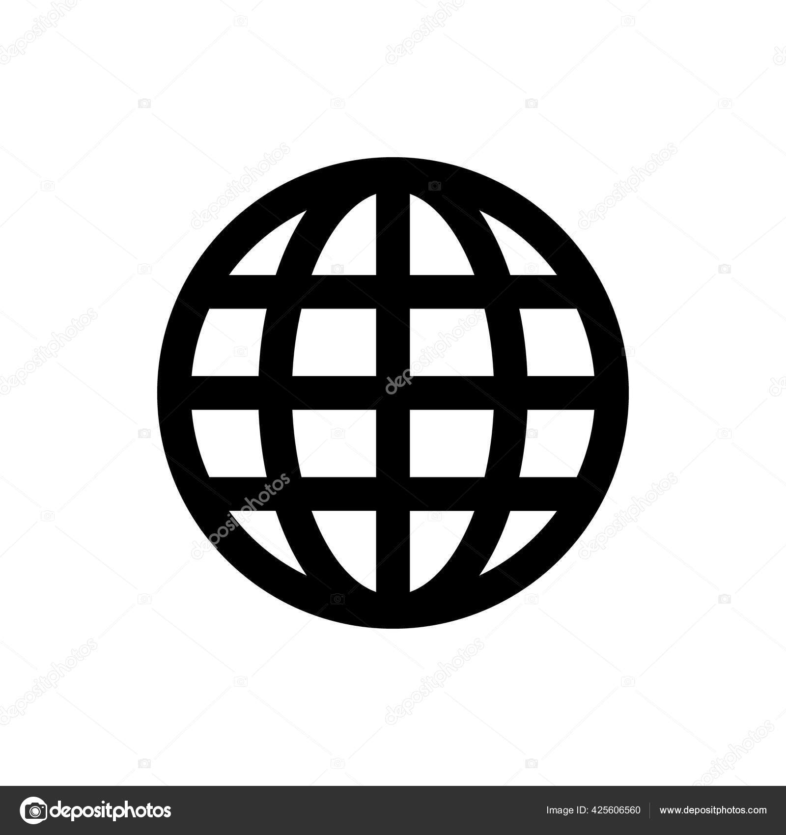 Internet Icon Globe Network Symbol Vector Illustration Icon Stock ...