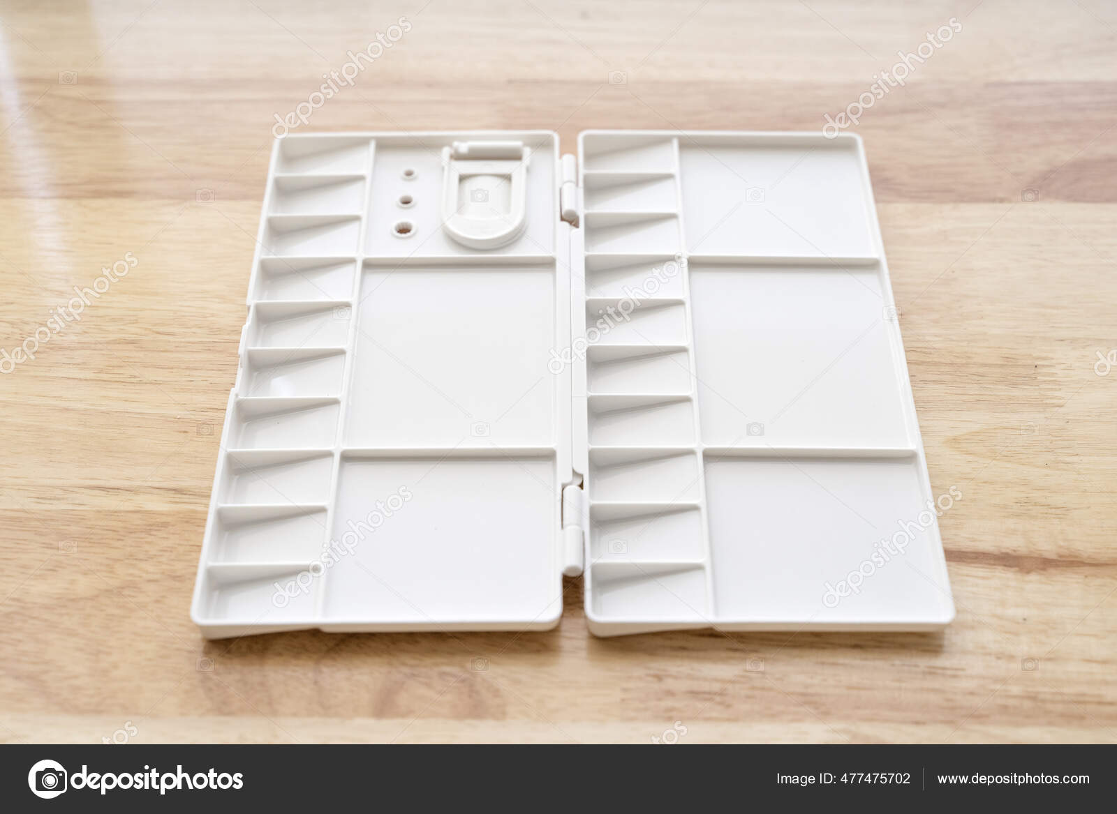 White Watercolour Palette Empty Watercolor Tray Isolated Wood ...