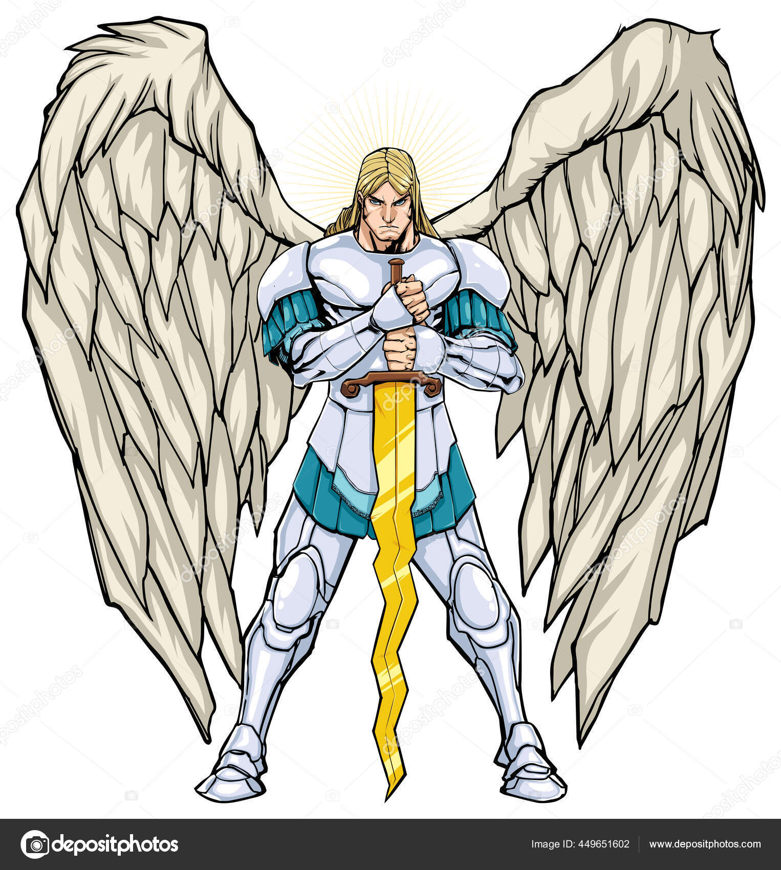 Archangel Michael Standing Stock Vector Image by ©Malchev #449651602
