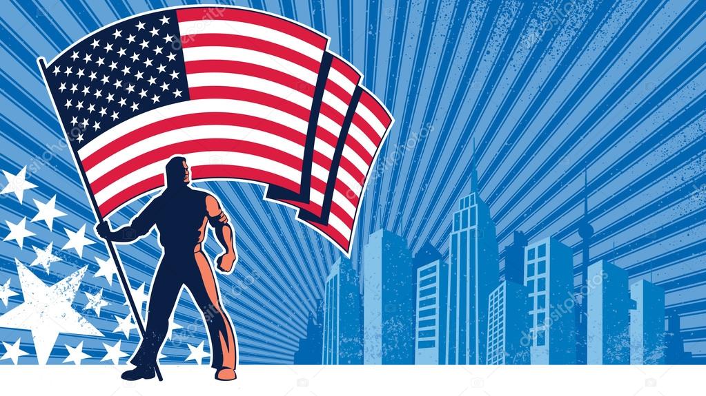 Flag Bearer USA Background Stock Vector by ©Malchev 97344274