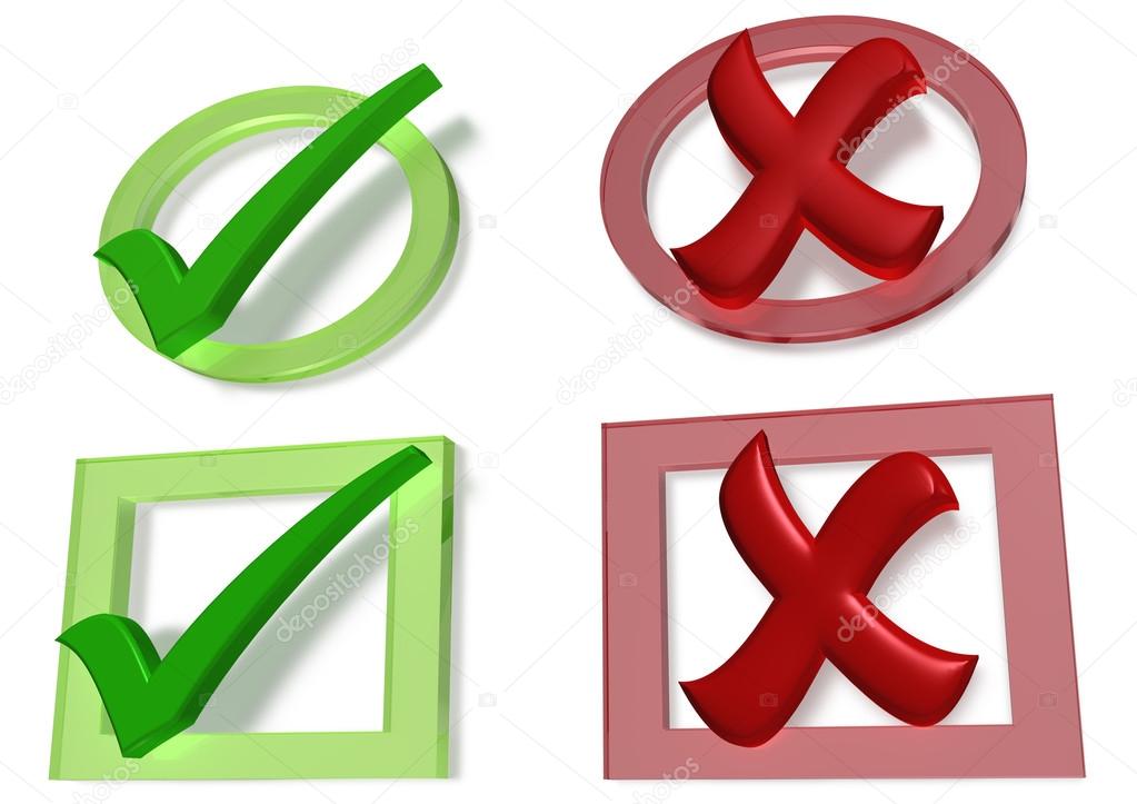 Checkbox and Cross 3D Stock Photo by ©richter1910 64827707