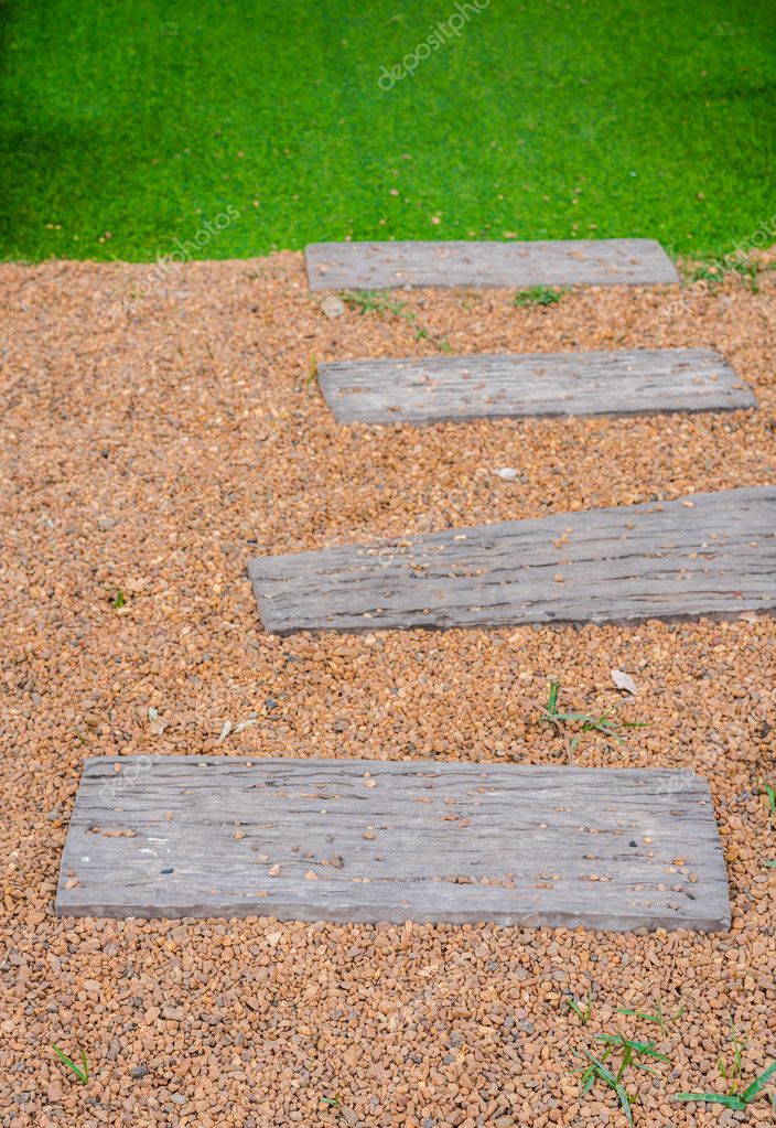 The Walk path in the park with green grass — Stock Photo ...