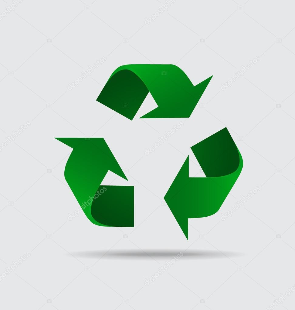 Reciclar símbolo. Símbolo vectorial en el embalaje, vector Illustrat 2025