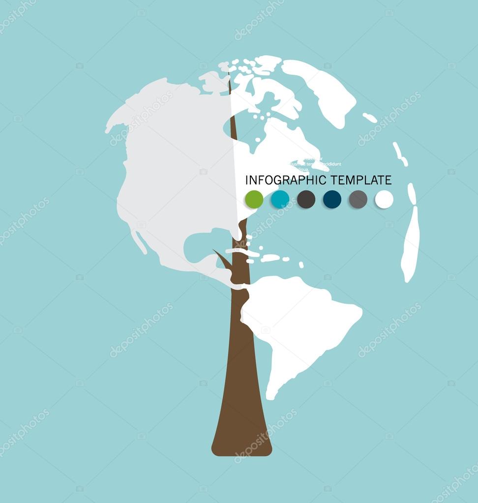 Tree shaped world map. Vector illustration. Stock Vector Image by ...