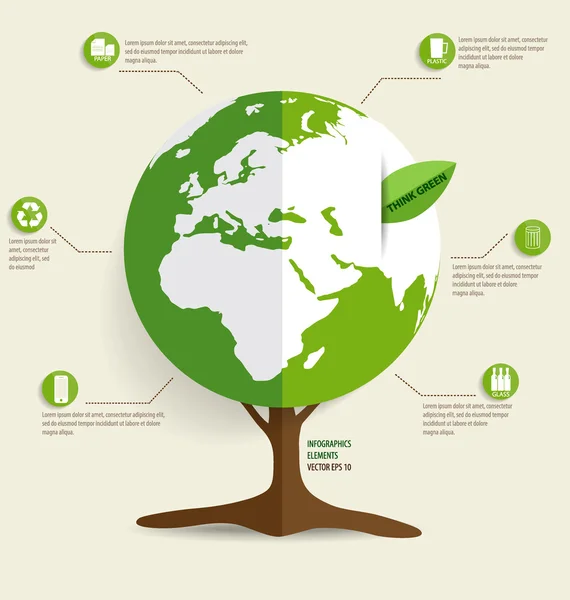 Ecology Infographics design elements. Graph of growing sustainab Stock ...