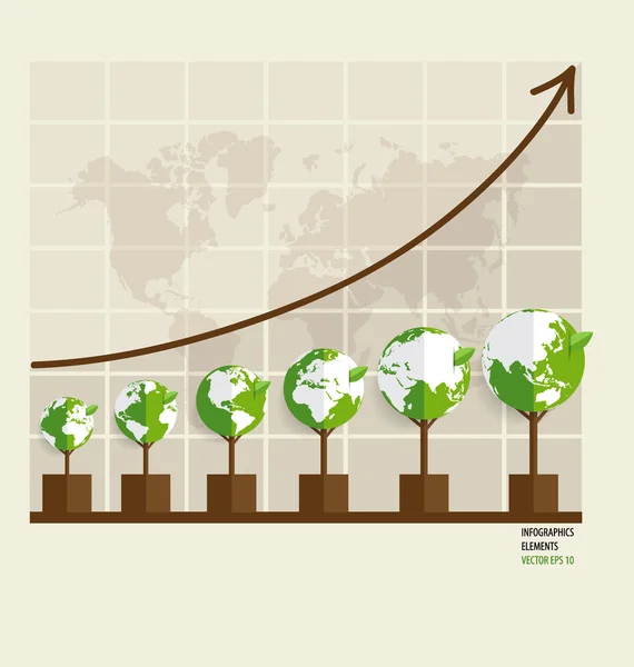 Ecology Infographics design elements. Graph of growing sustainab Stock ...
