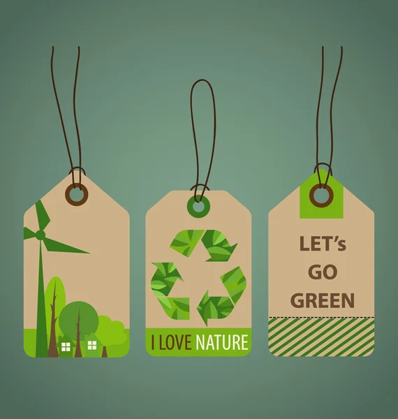 Set of nature themed labels and tags. Vector illustration. Stock ...