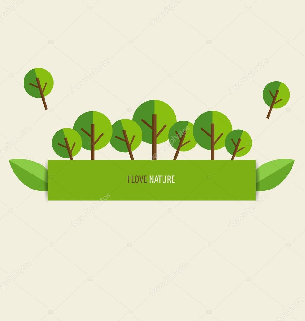 Nature banner, Paper with trees, vector illustration. Stock Vector ...