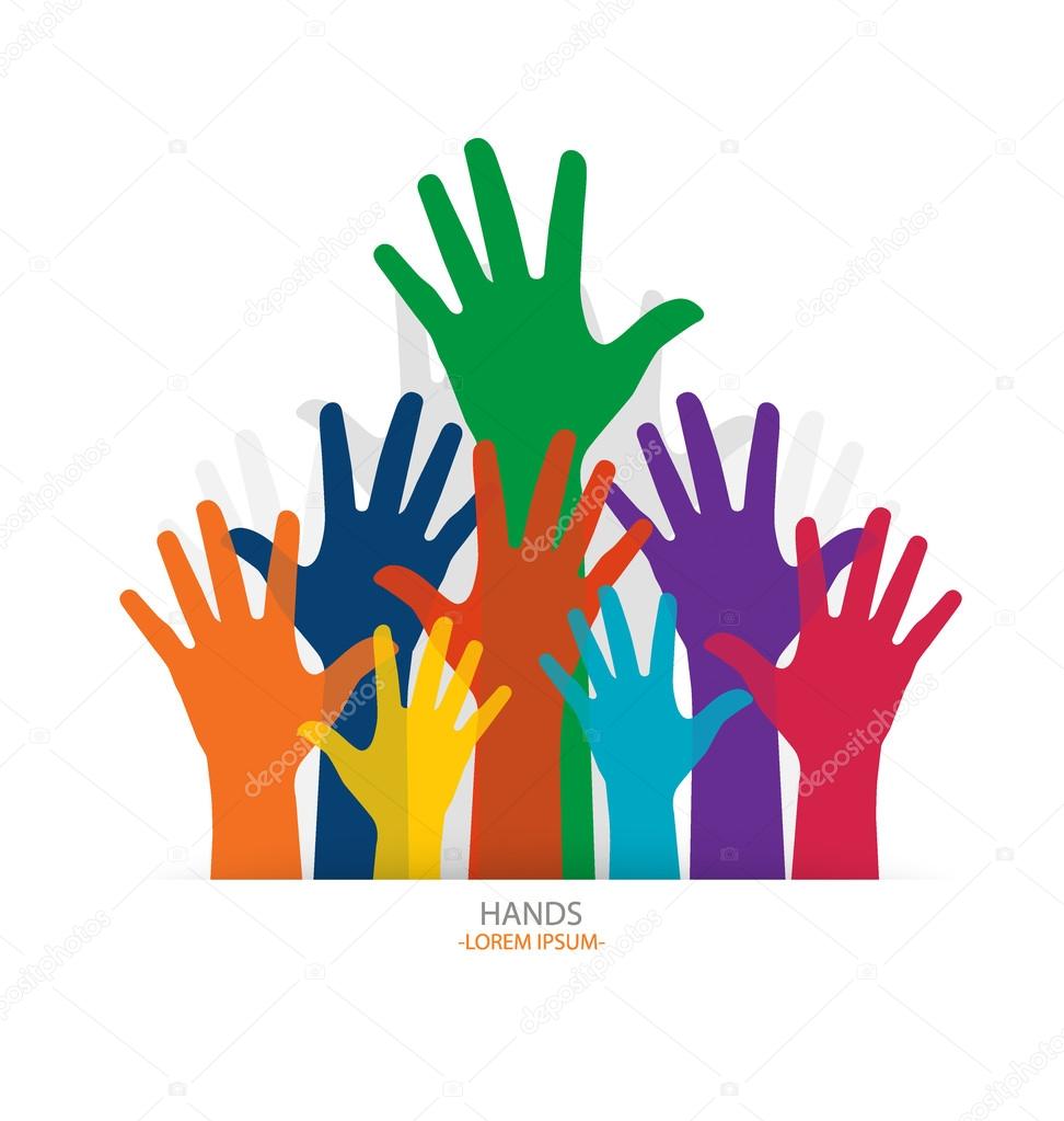 Photo of raised hands. Vector illustration. Stock Vector Image by ...