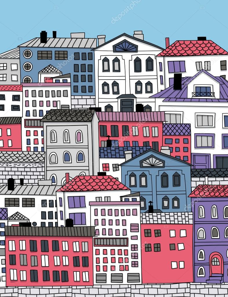 Hand drawn town Stock Vector Image by ©katerinamk #110394246