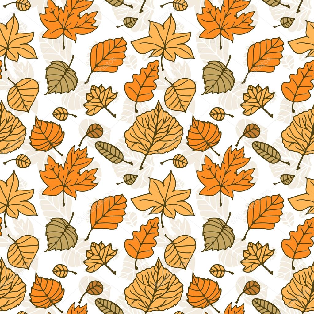 Autumn leaves pattern Stock Illustration by ©katerinamk #123375754