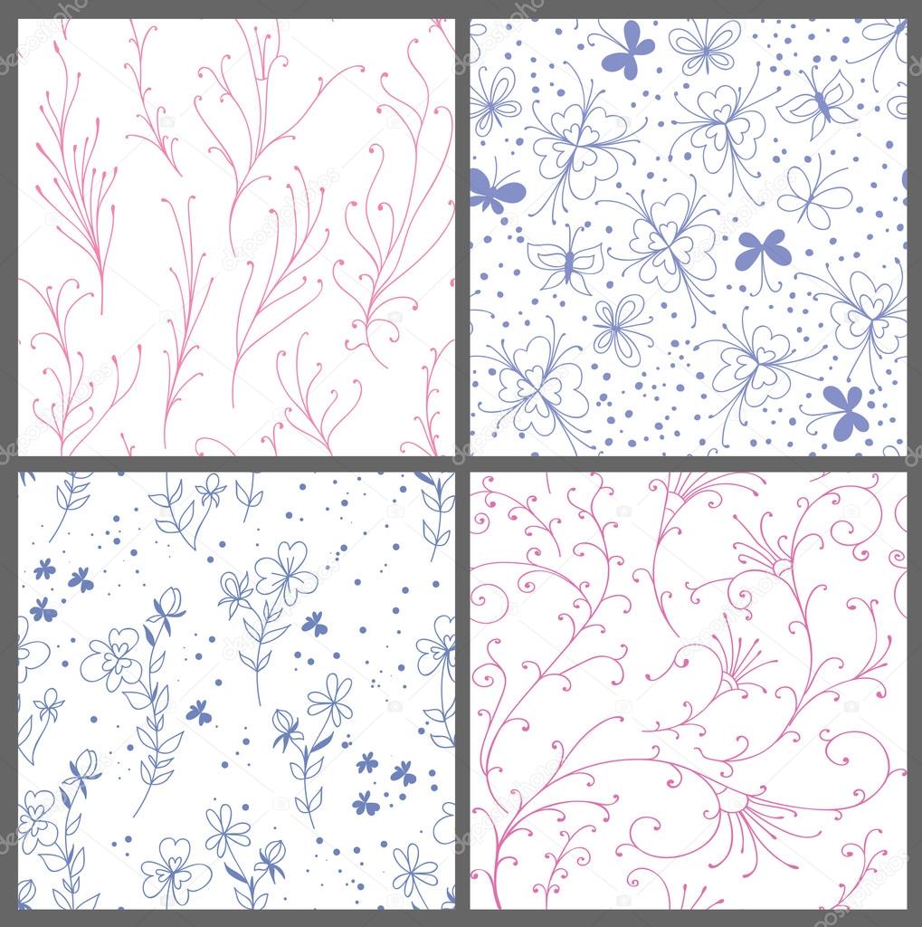 4 seamless floral patterns Stock Vector Image by ©katerinamk #72568011