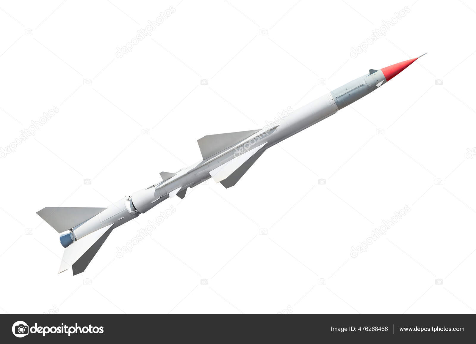 Multistage Aircraft Air Defense Missile Side View Isolated White ...