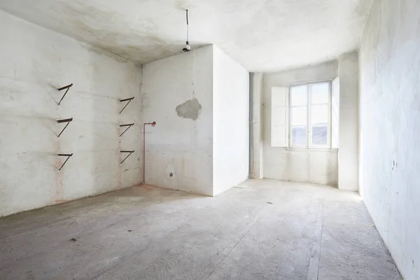 Empty, dirty room in old house, white walls - Stock Image - Everypixel