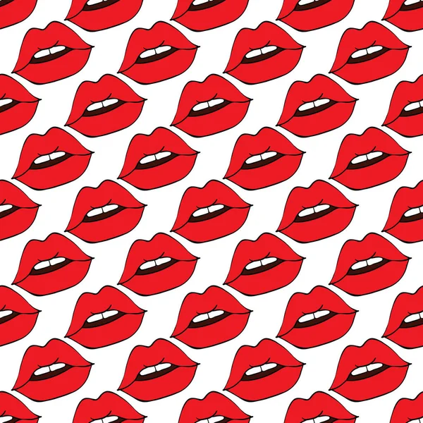 Seamless Lip Kiss Pattern White Background Vector Illustration Stock Vector by ©89534886399@mail ...