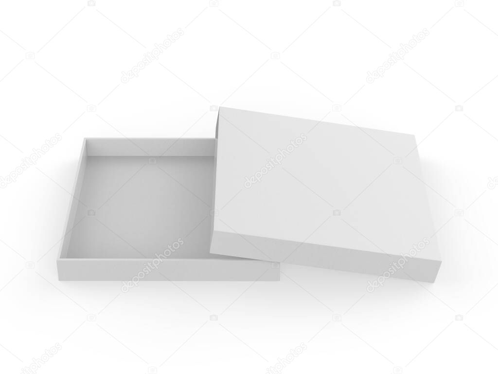 maqueta de caja de embalaje de cartón cuadrado delgado blanco, maqueta de la caja de papel de ...