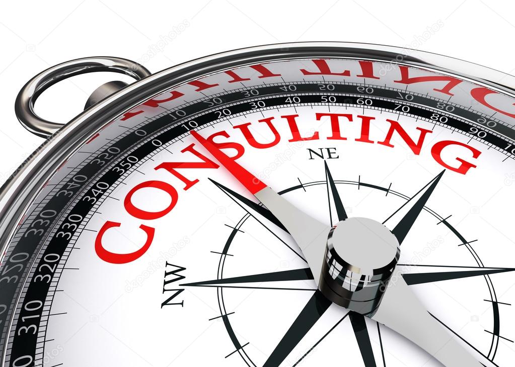 Consulting word on compass conceptual image — Stock Photo © donscarpo ...