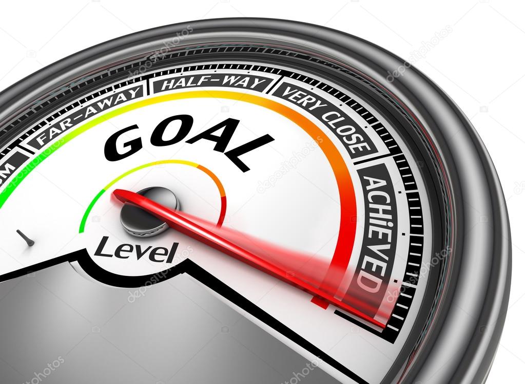 Goal achieved modern conceptual meter Stock Photo by ©donscarpo 88768496