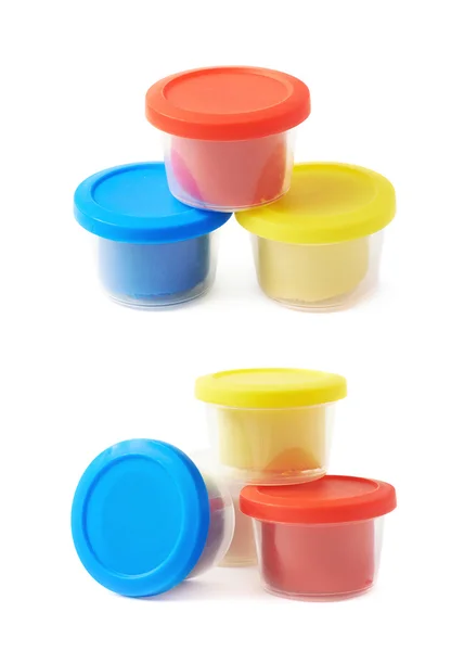 Pile of modeling clay boxes isolated Stock Photo by ©nbvf89 96773500