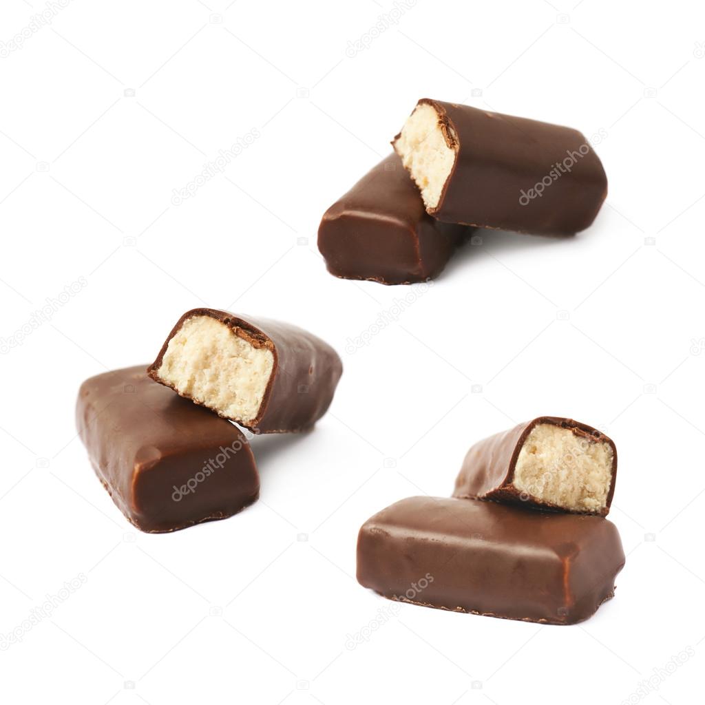 Chocolate coated marzipan candy — Stock Photo © nbvf89 #97624528