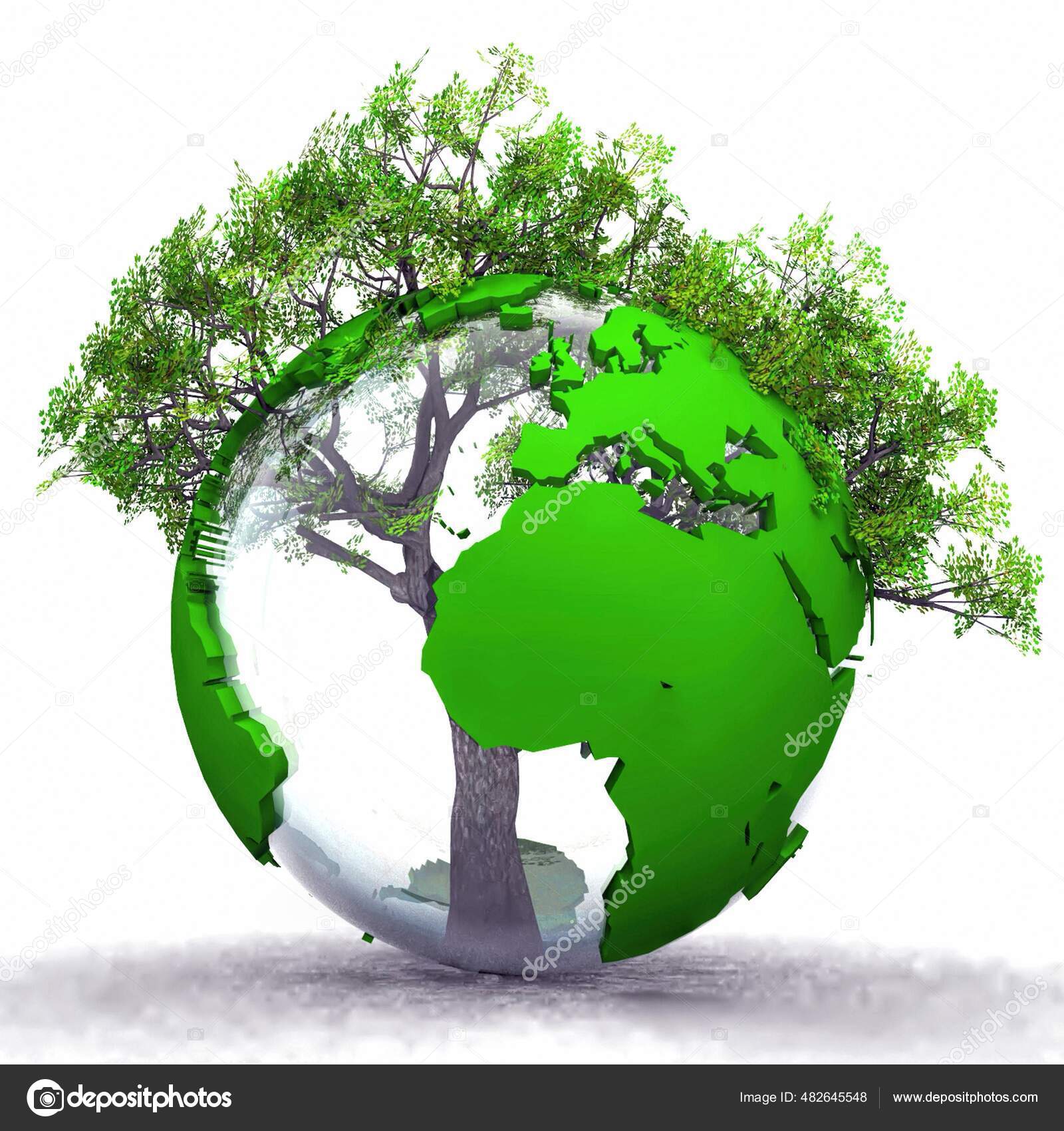 Earth Tree White Background Stock Photo by ©njaj 482645548