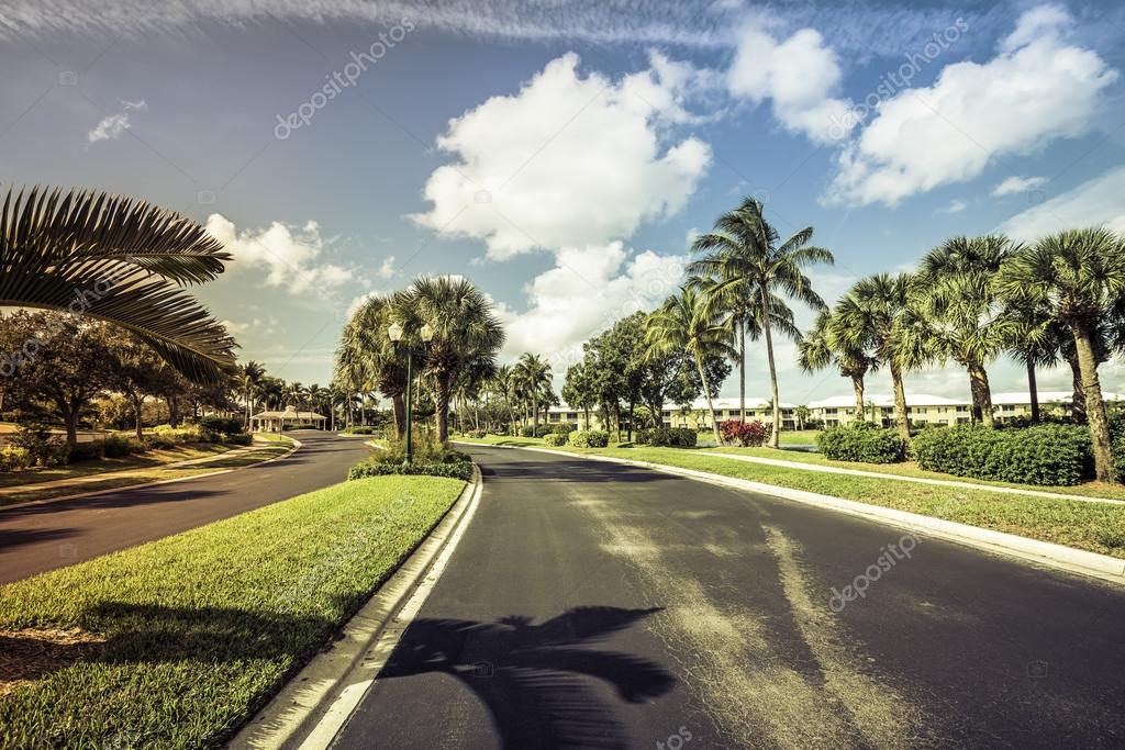 Gated community road and condominiums — Stock Photo © marchello74 #95757300