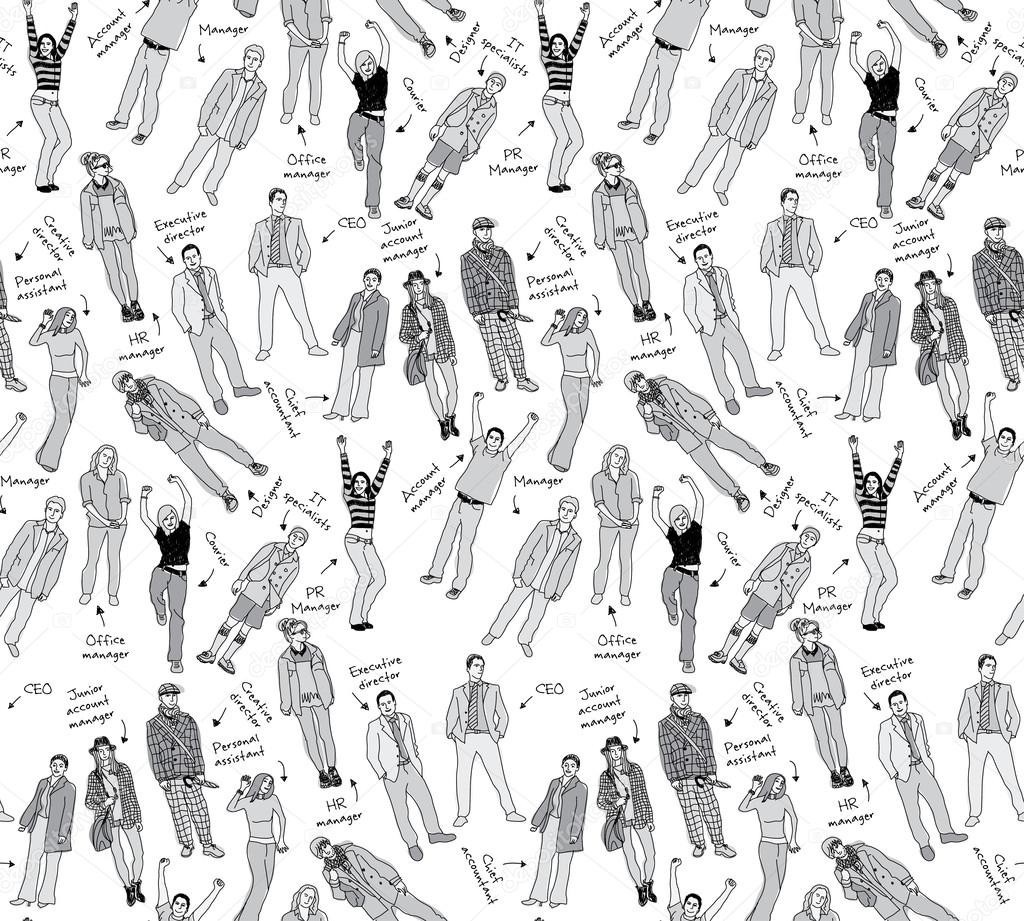 People in office seamless pattern Stock Illustration by ©dashk_ #103236034