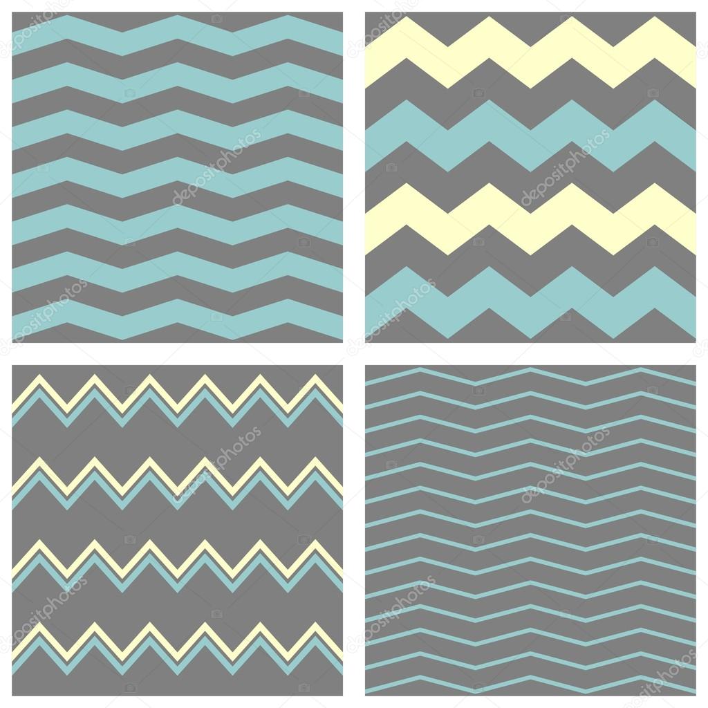 Telha chevron vetor padrão definido com cinza, azul e amarelo zig zag ... Telha chevron vetor padrão definido com cinza, azul e amarelo zig zag ...