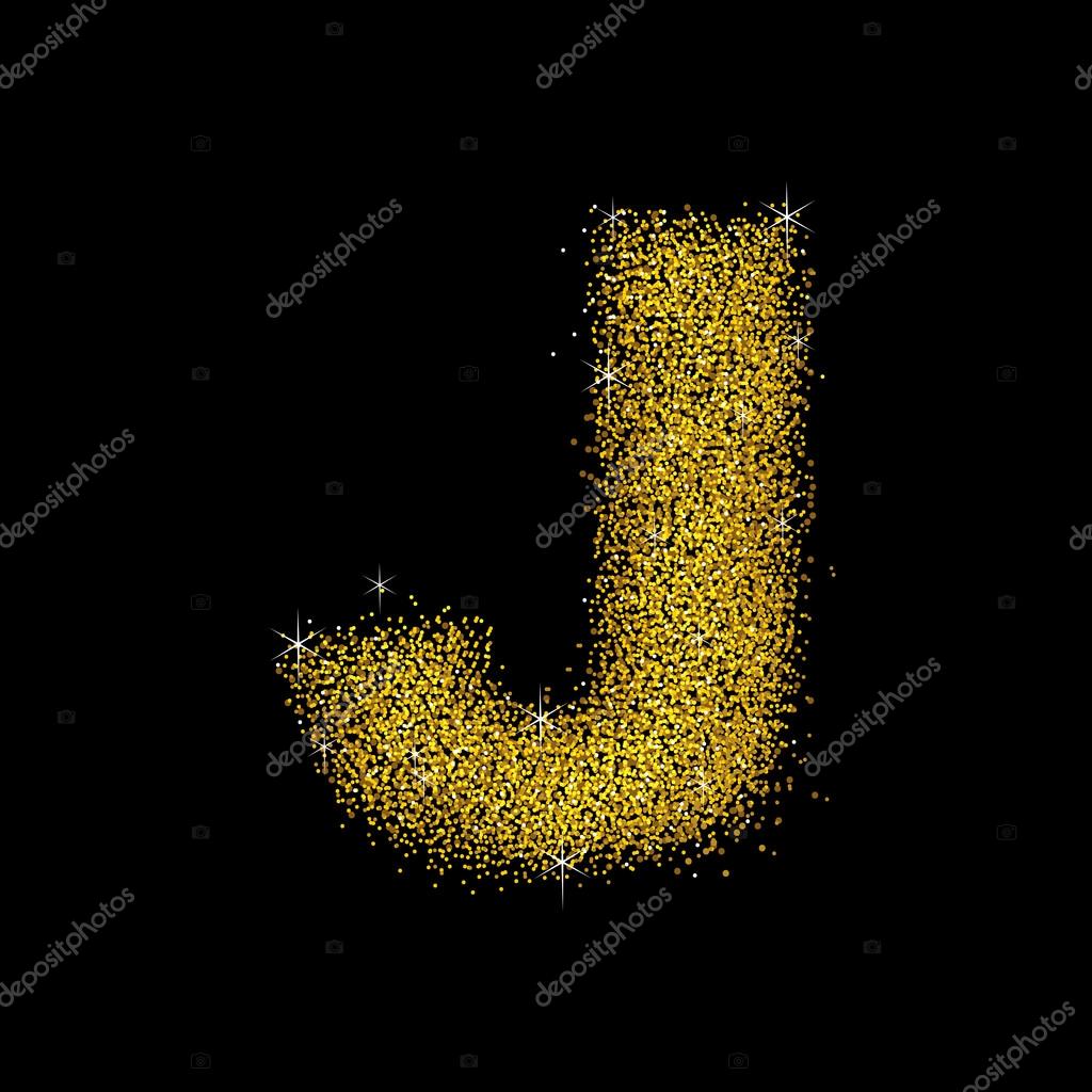 Gold dust font type letter J — Stock Vector © rudall30 #100072154