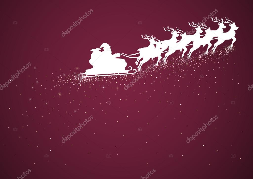 Santa Claus volando con su trineo Vector de stock por ©rudall30 90929102