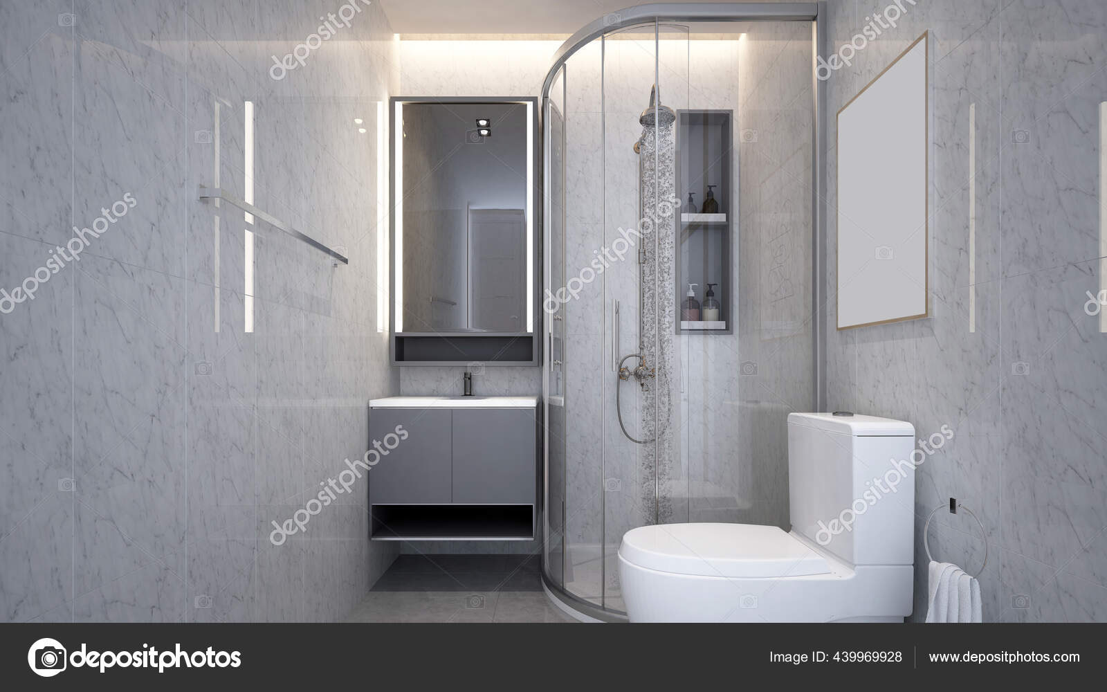 Modern Bathroom Marble Wall Texture Background Interior Design ...