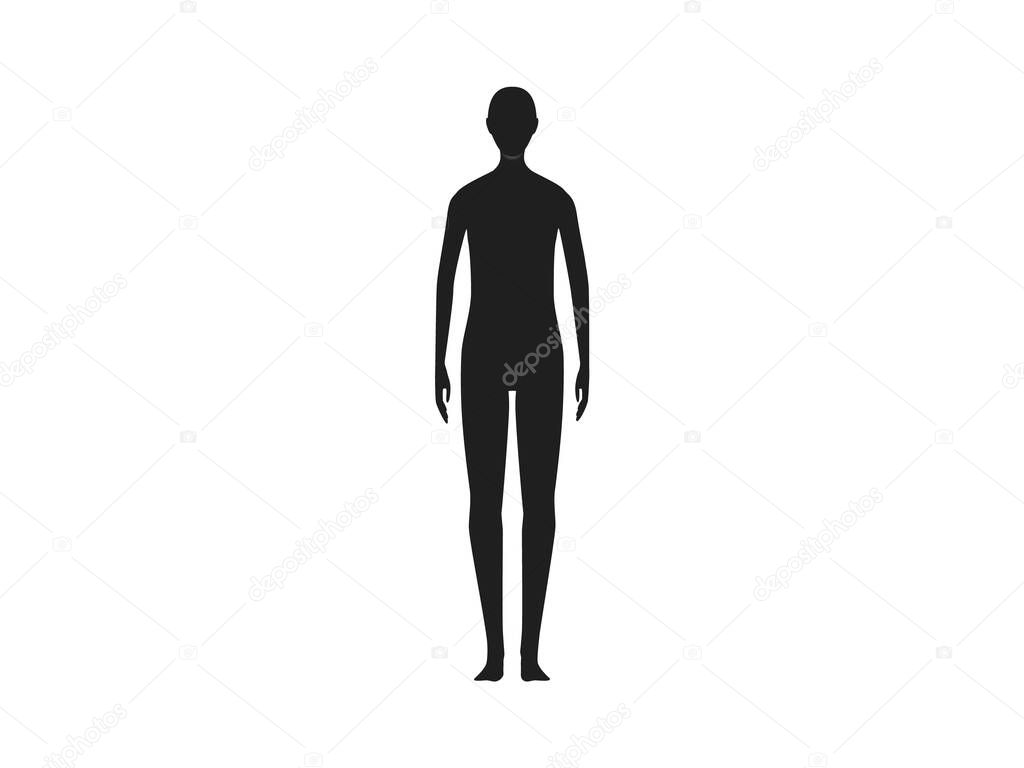 Vista Frontal Una Silueta Cuerpo Humano Género Vector de stock por ...