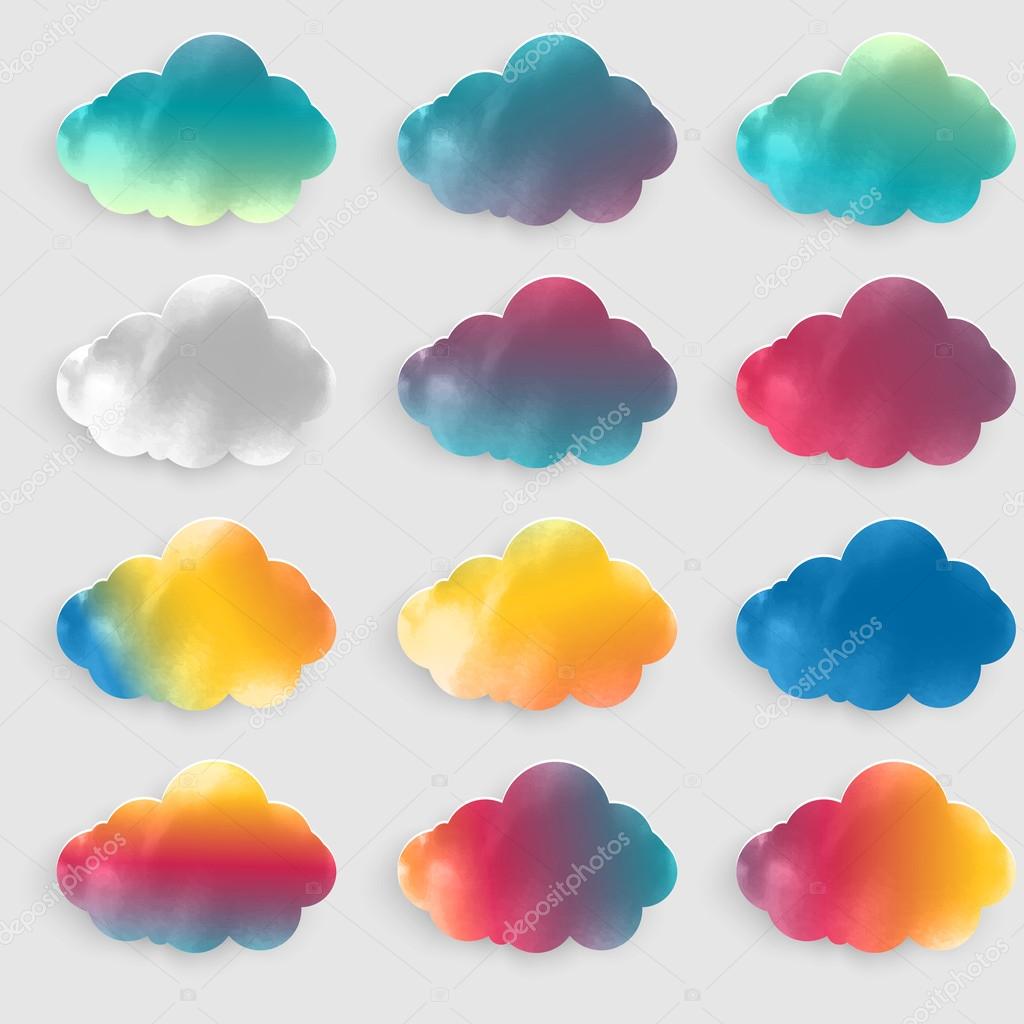 Vector water color cloud. — Stock Vector © ikatod #69117403