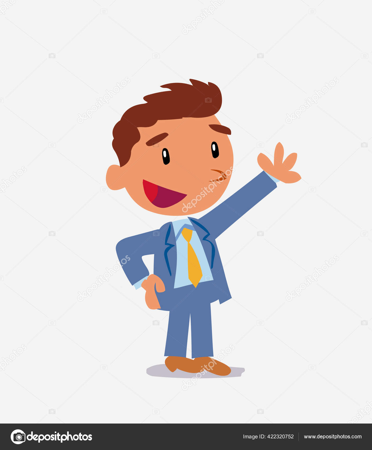 Personaje Dibujos Animados Hombre Negocios Explicando Algo Mientras ...