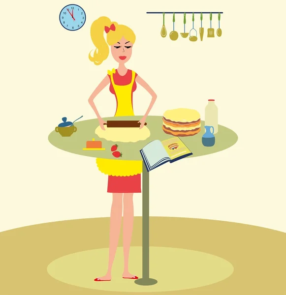 2,632 Woman baking Vector Images, Woman baking Illustrations ...