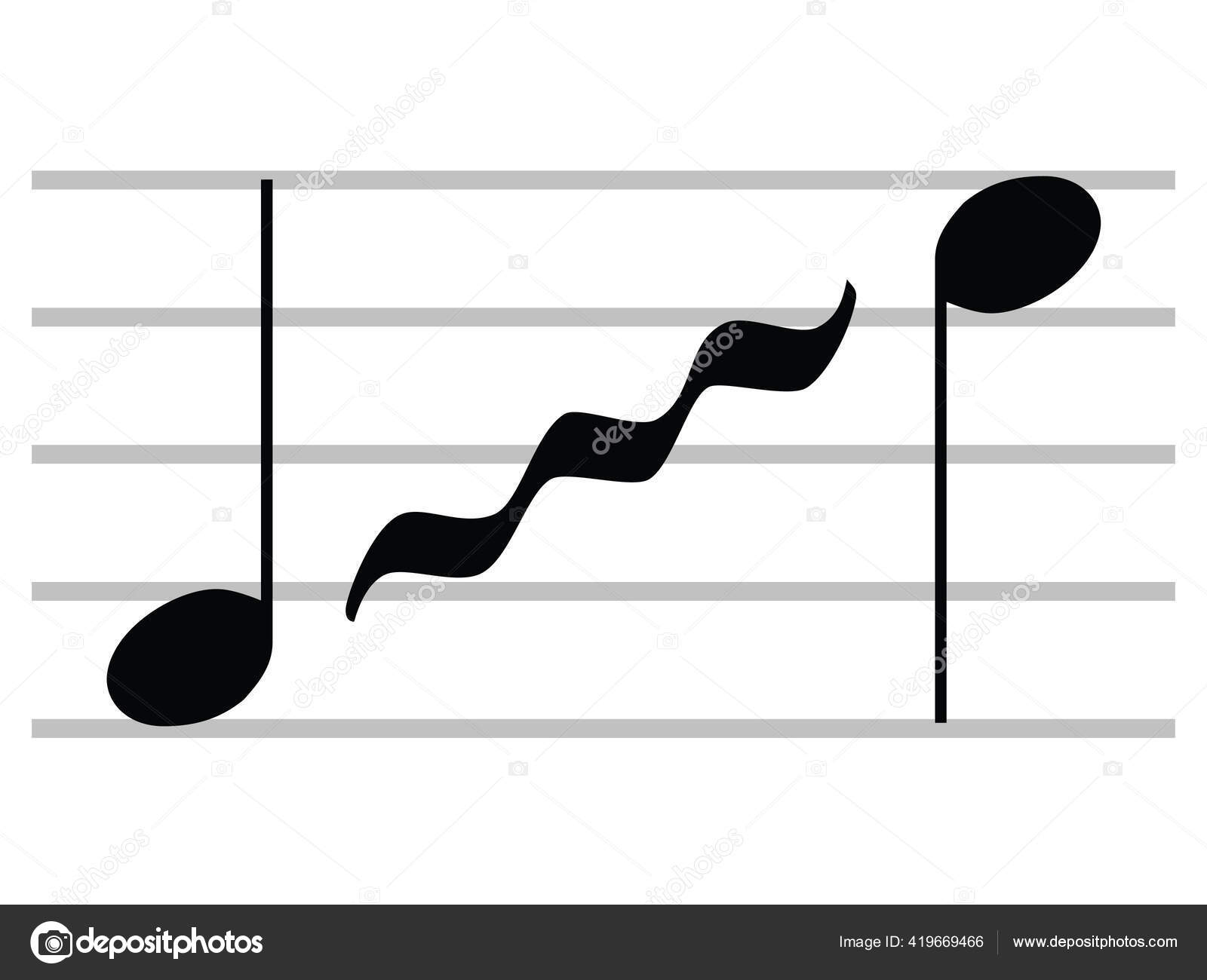 Black Flat Isolated Musical Symbol Glissando Portamento Stock Vector by ...