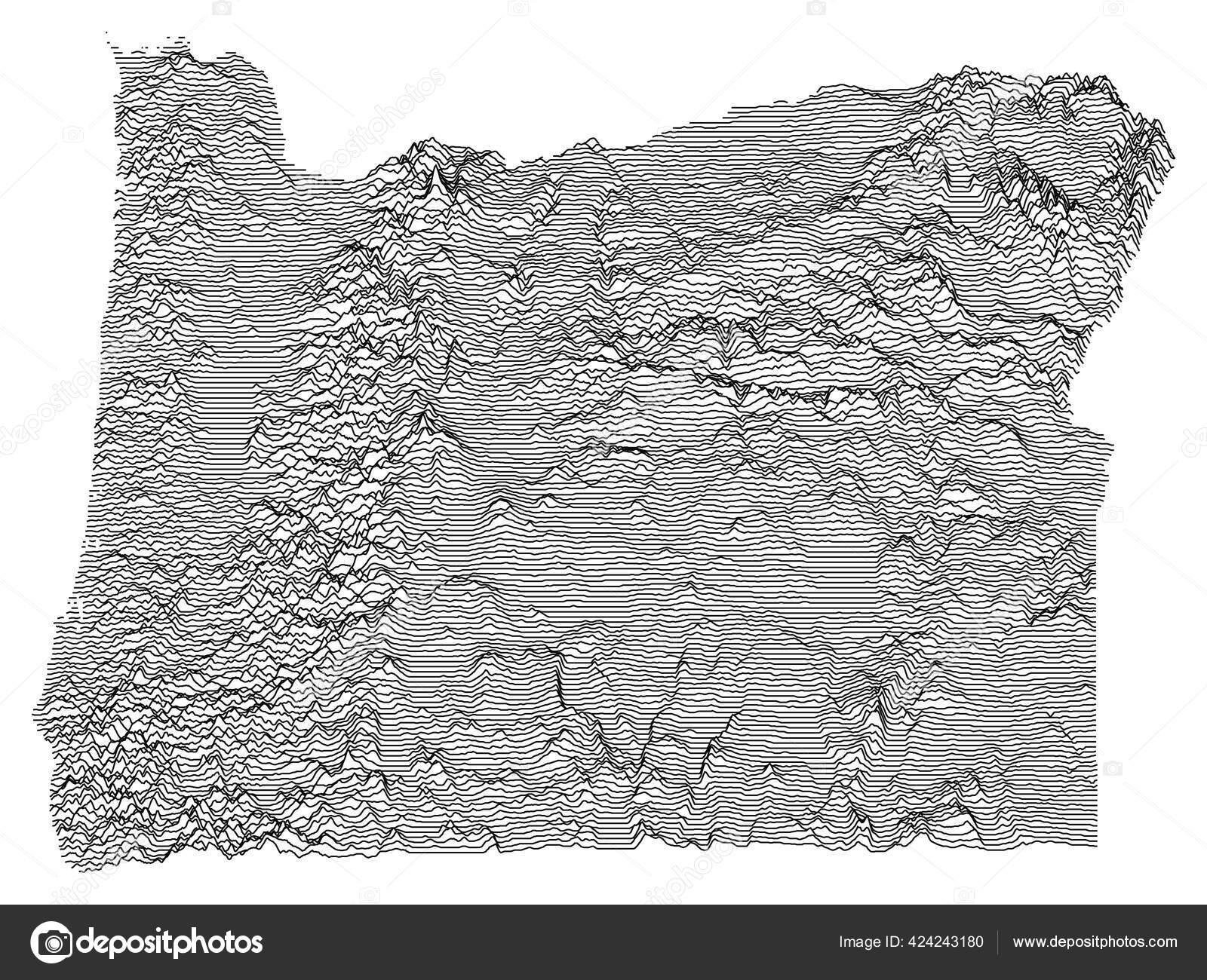 Topographic Relief Peaks Valleys Map Federal State Oregon Stock Vector ...