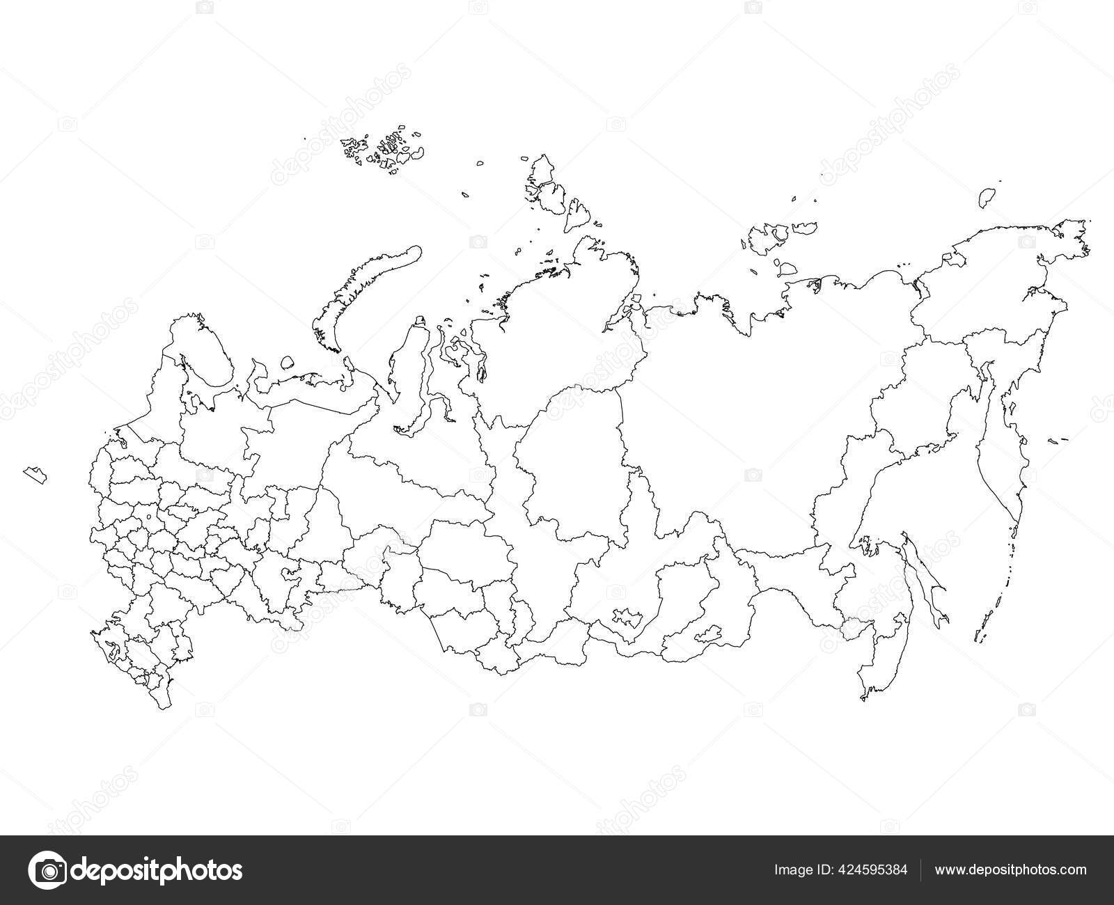 White Federal Units Map Russian Federation Republics Krais Oblasts ...
