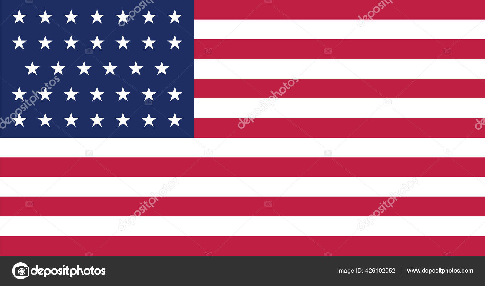 Former American Historic Vector Flag United States 1861 1863 Stars ...