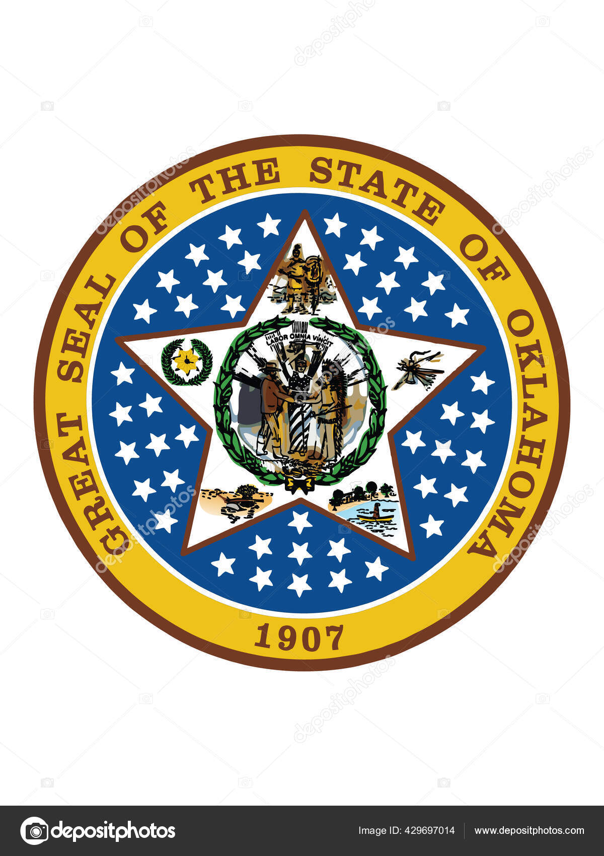 Esquema Del Sello Del Estado De Oklahoma 161 State Of Oklahoma Map