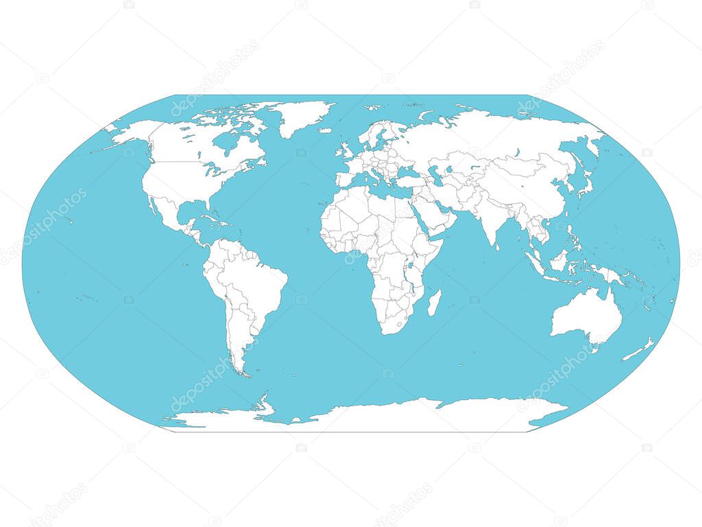 Ilustraci n vectorial del mapa del mundo (oc anos azules y continentes ...