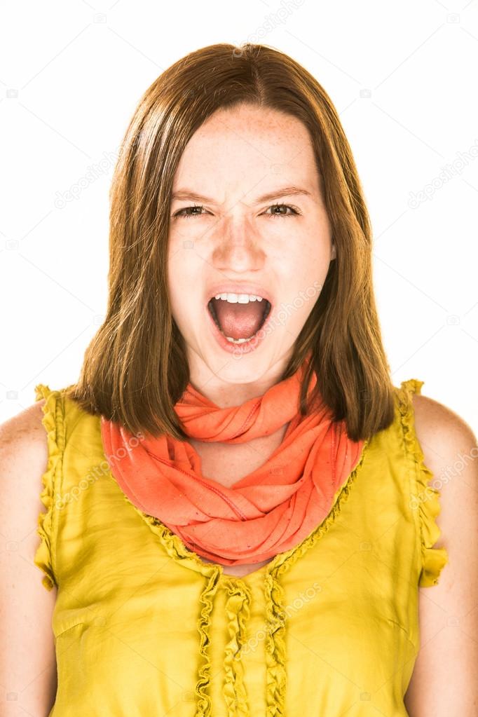 Pretty screaming girl — Stock Photo © creatista #62732955