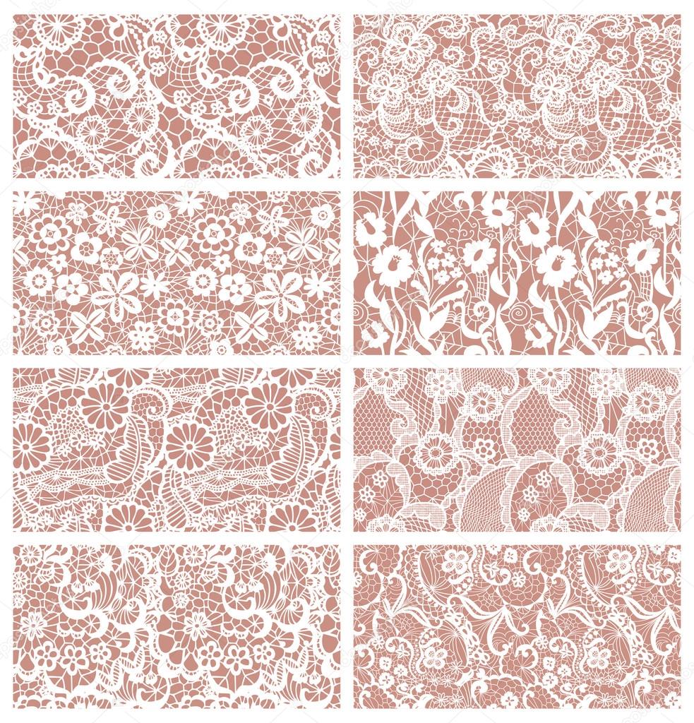 Lace seamless patterns — Stock Vector © comotom0 #55043335