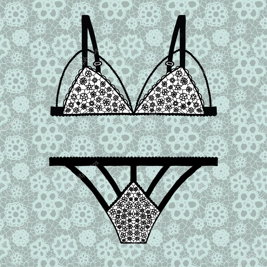 Hand Drawn Vector Sexy Lingerie Set Stock Vector Image By ©comotom0