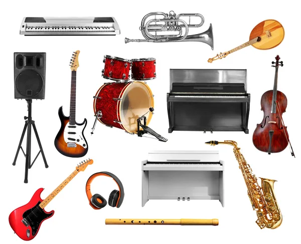 Collage of musical instruments — Stock Photo © belchonock #103979582